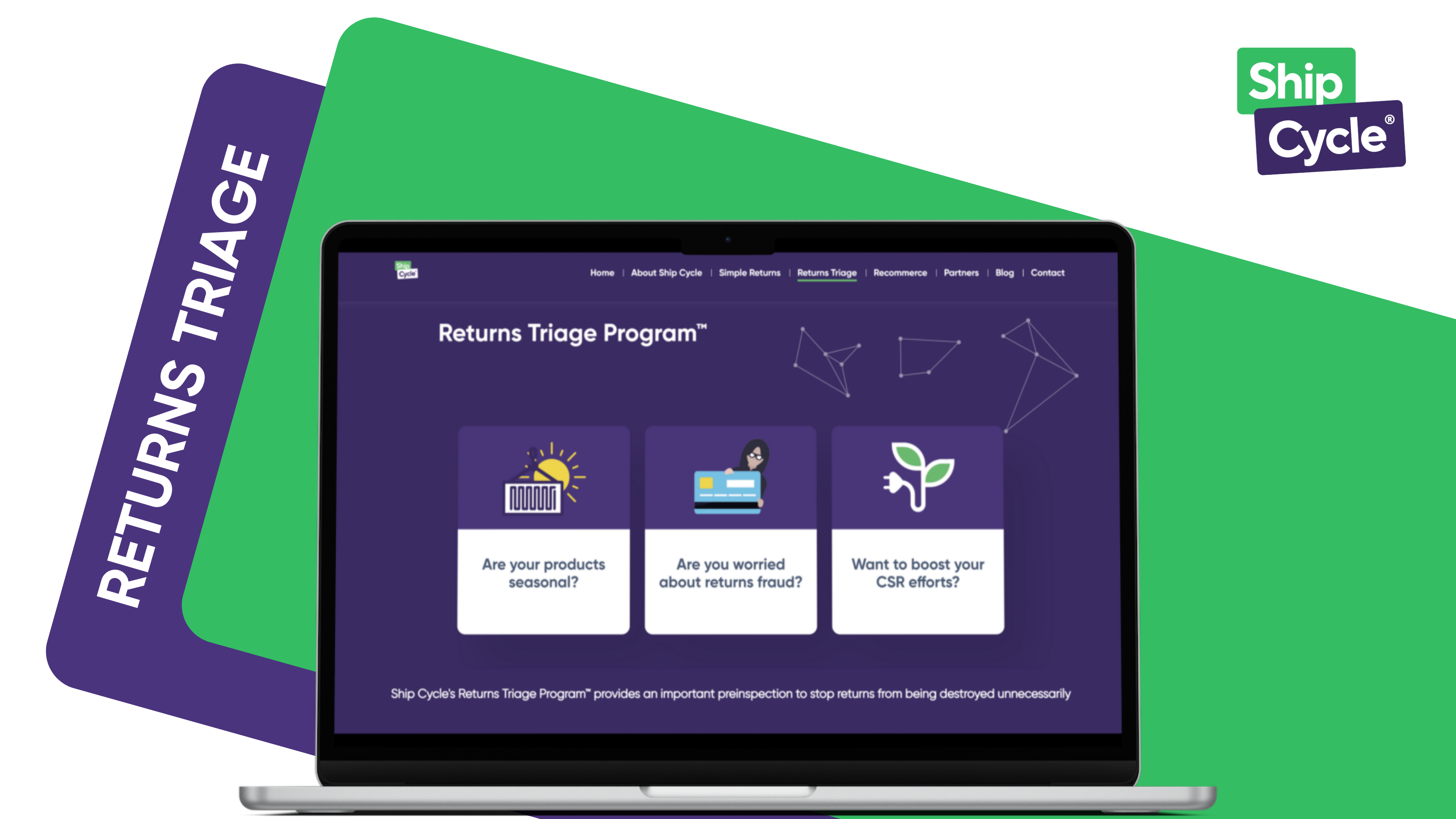Returns Triage Program™ to inspect & sort returned stock l Ship Cycle
